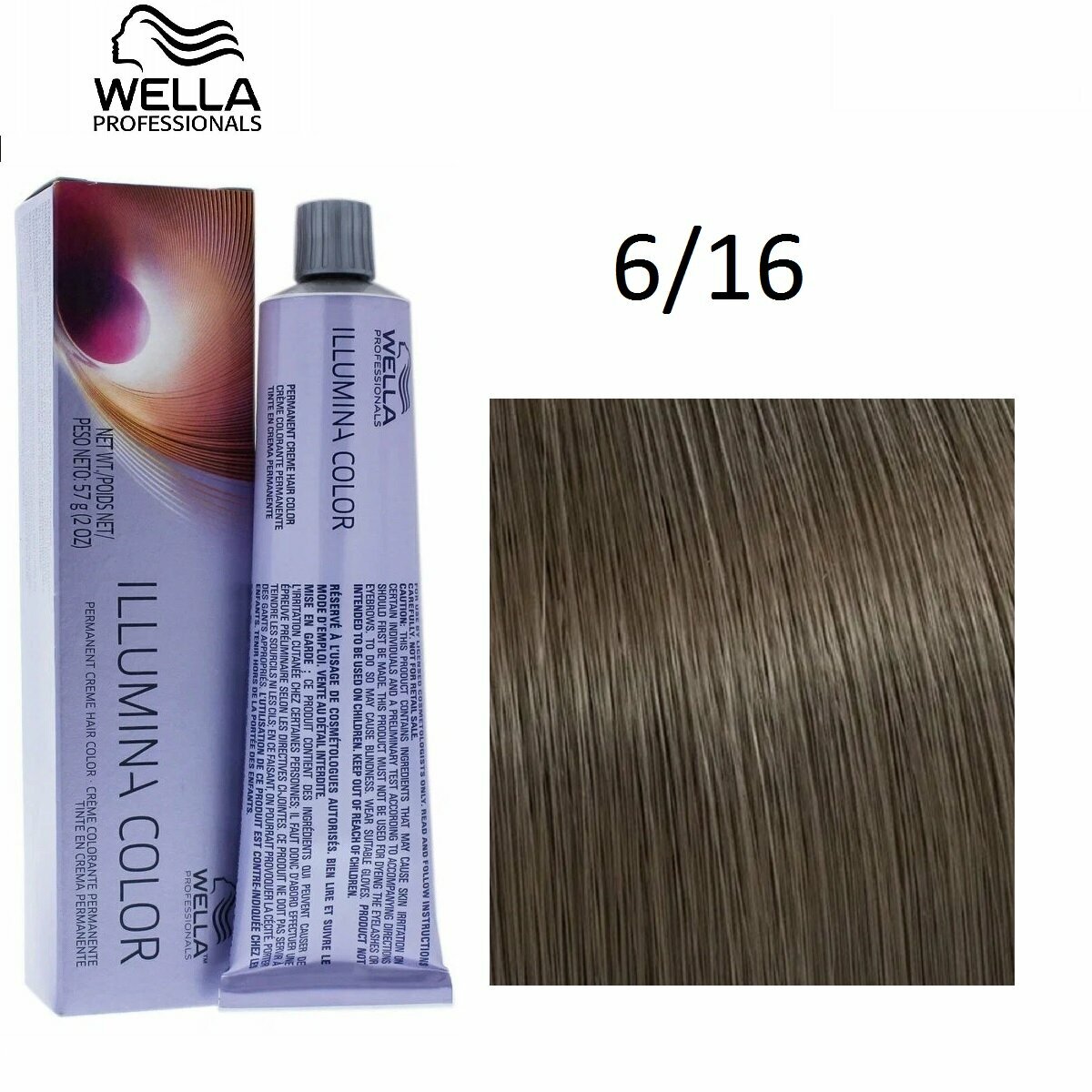 Wella Professionals Крем-краска для волос 6/16 ILLUMINA COLOR темный блонд пепельно-фиолетовый 60мл