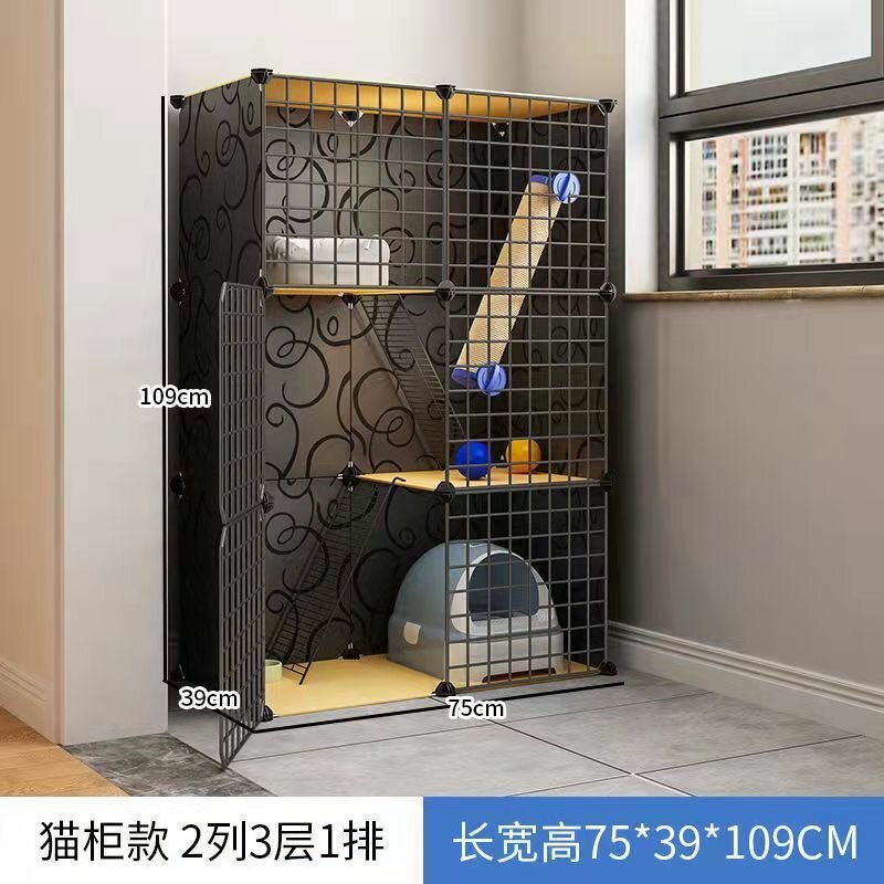 Клетка для кошек с туалетом, вилла, очень большая, свободное пространство, внутренняя пустая клетка, домик для кошек, трехъярусное маленькое кошачье гнездо