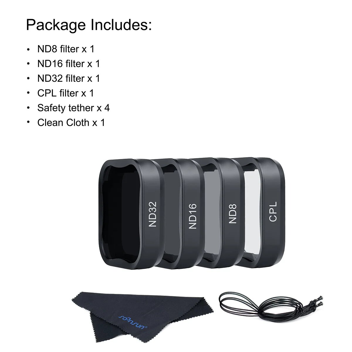 SOONSUN Фильтры ND8/16/32/CPL для GoPro Hero 5/6/7 Black, 4-Pack