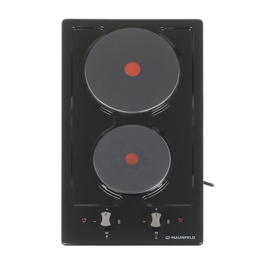 Электрическая варочная поверхность Maunfeld EEHE.32.4B, 3000 Вт, 2 конфорки, эмалированная сталь, черный