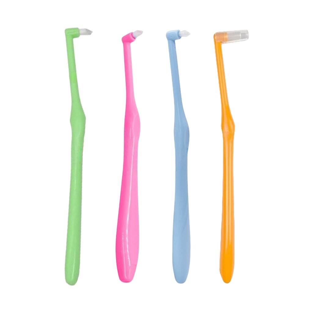 4 шт. компактные зубные щетки с конической отделкой и мягкой щетиной для ортодонтического ухода