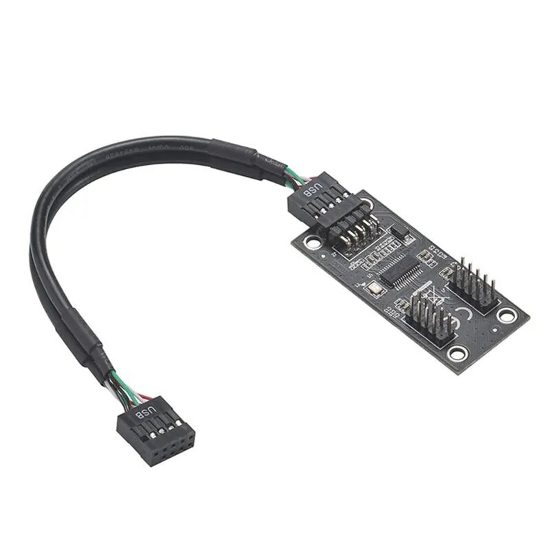 USB-концентратор USB-разветвитель USB2.0 9-контактный на двойной 9-контактный концентратор-адаптер