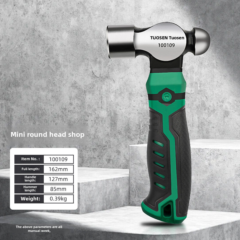 Tuosen Hammer 100109, tuosen mini round head hammer, 6/box 60/piece, 0.39kg, экспортный мини молоток с круглым головкой для деревообработки, мини клешень молоток высокой твердости
