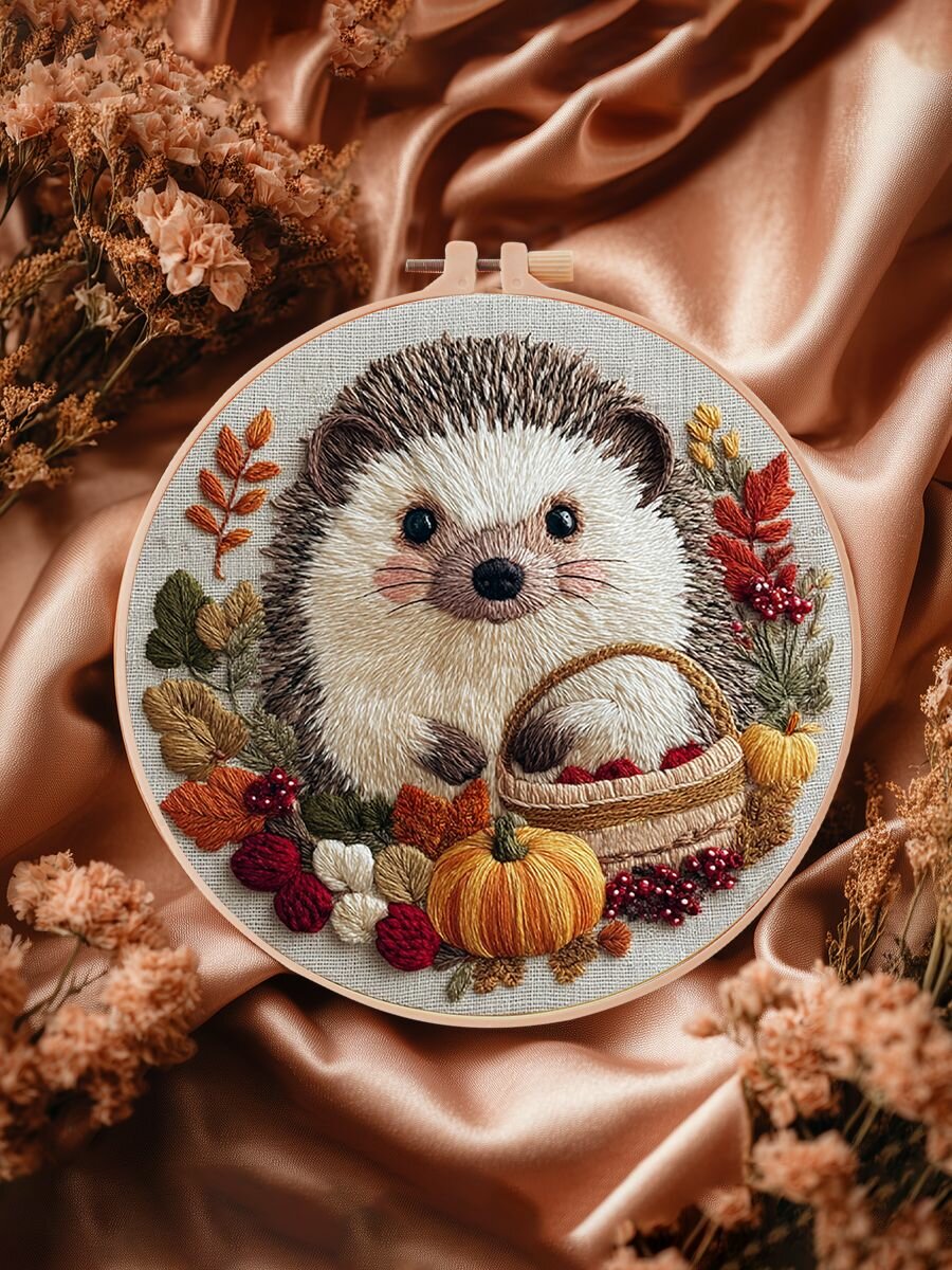 Набор для вышивки, 20х20 см, подходит для начинающих, "еж" рисунок