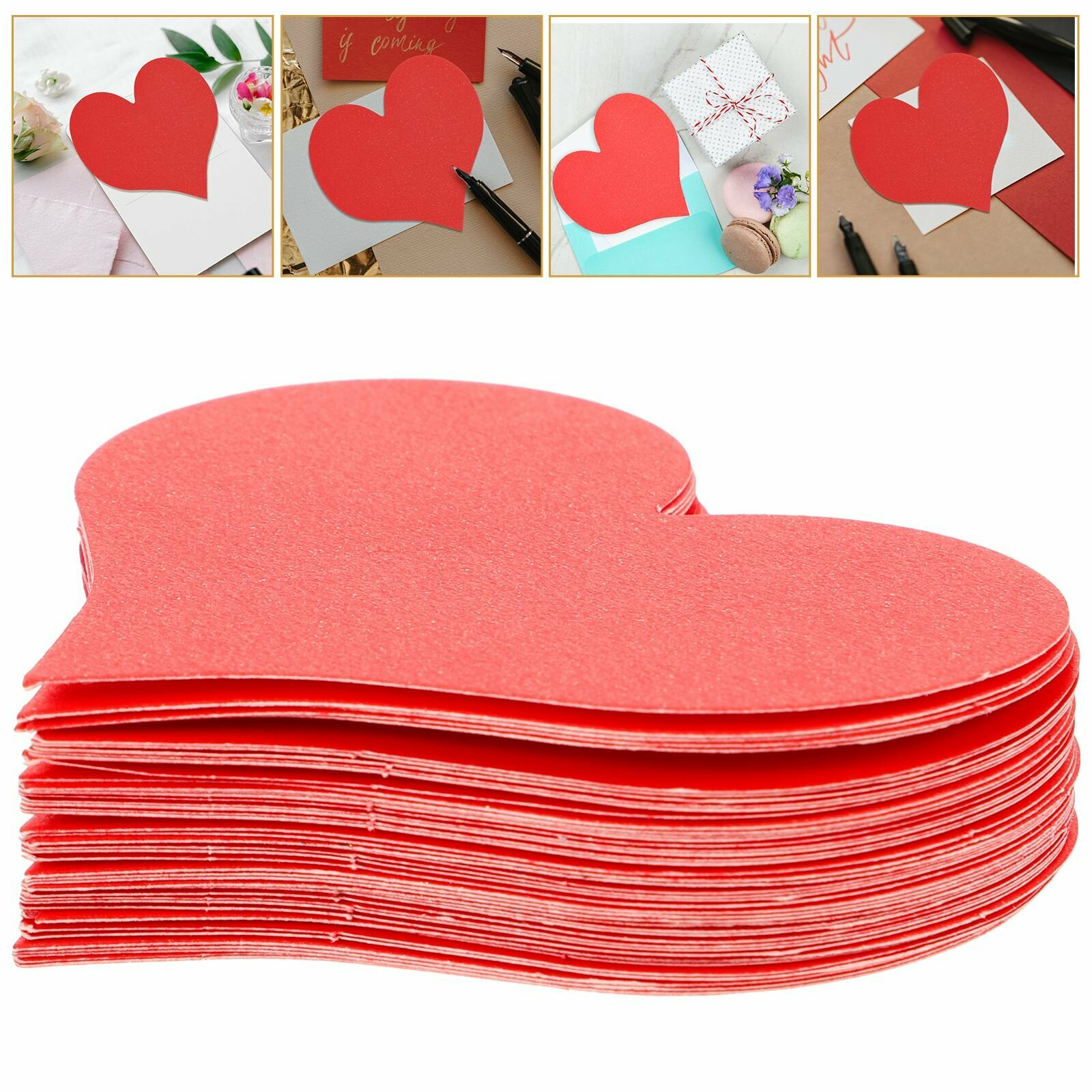 Красные Открытки В Форме Сердца Для Дня Святого Валентина, 100 Штук