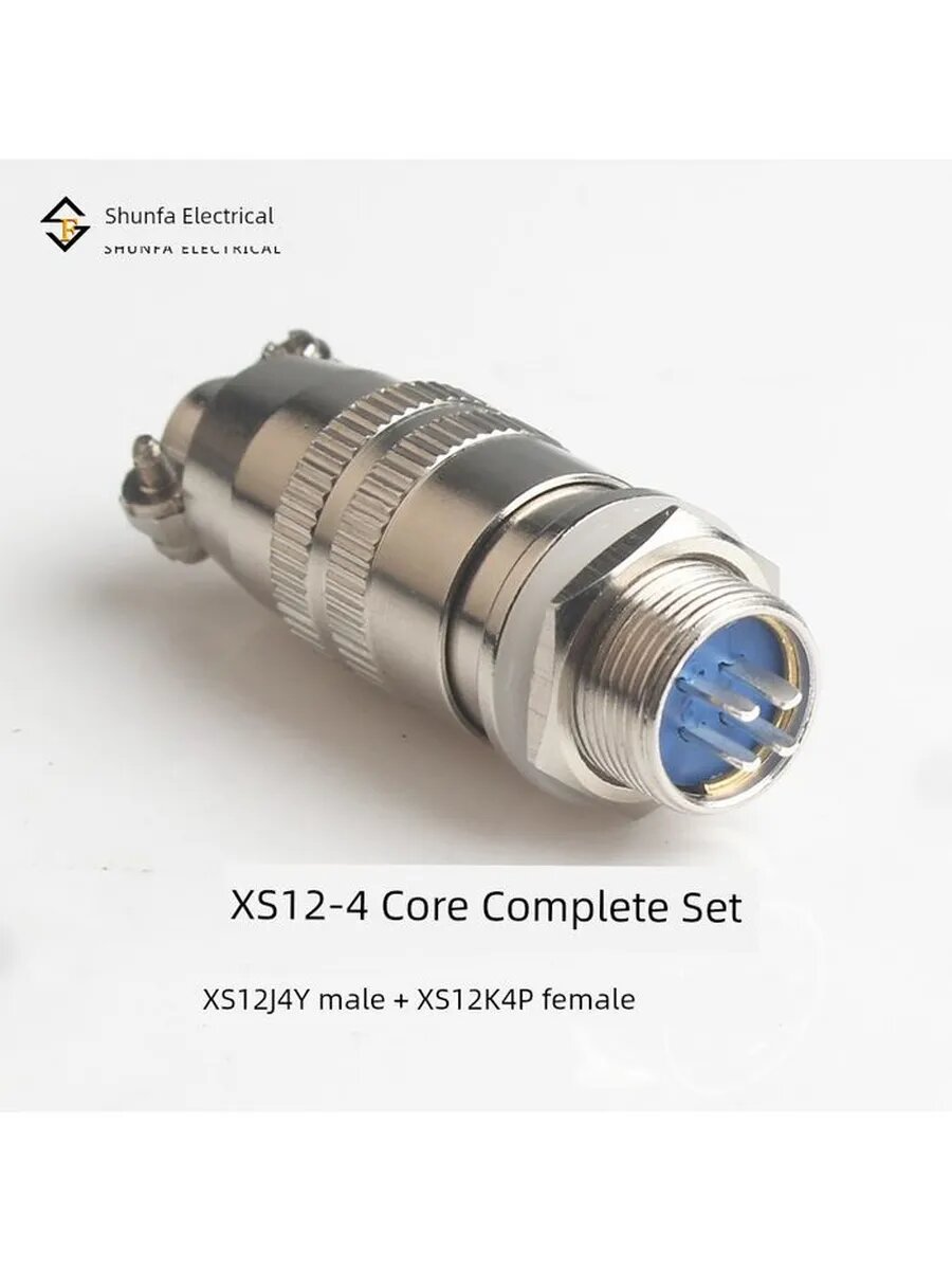 Комплект авиационного разъема XS12 (4 контакта)