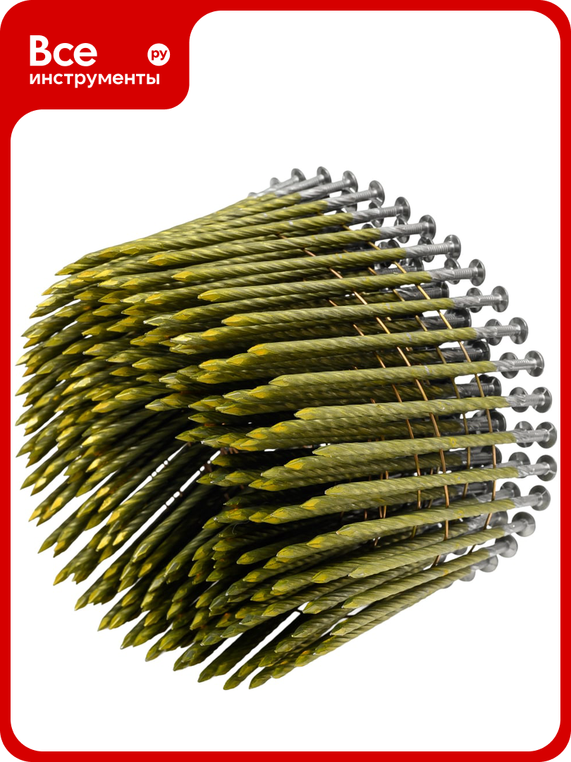 Барабанный гвоздь FOXWELD AERO c винтовой накаткой, 2,8 х 80 мм, лента 250 шт /C90/ 6782