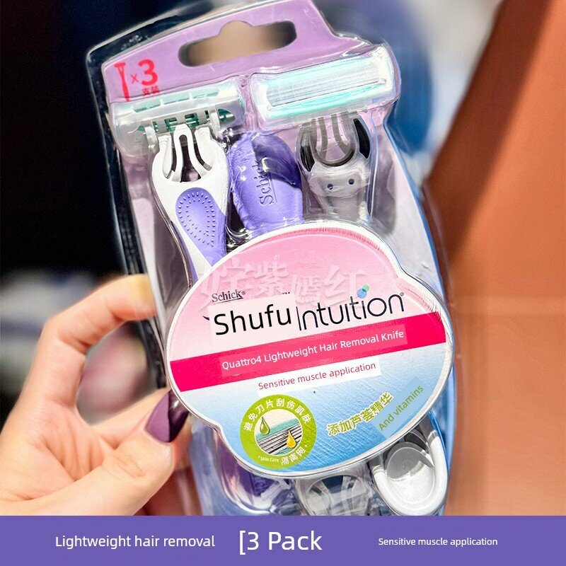 Сменные лезвия для бритвы American Schick Comfort Shaver для удаления волос на всем теле, включая подмышки Легкий нож