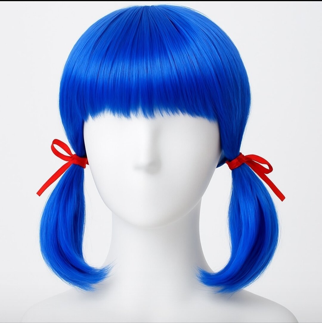Парик Лэди Баг, ярко-синие волосы, карнавальный, универсальный