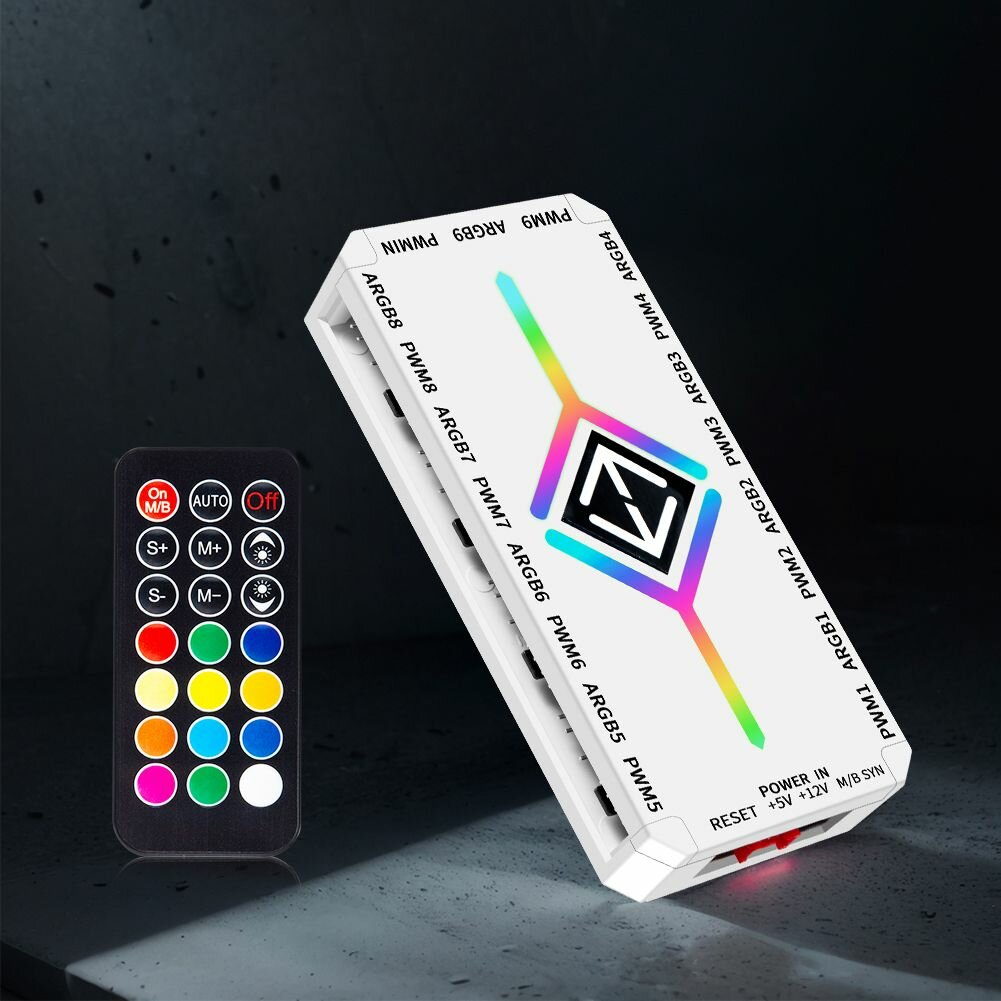 3-в-1 Контроллер для RGB подсветки и вентиляторов ПК, Умное управление скоростью и температурой