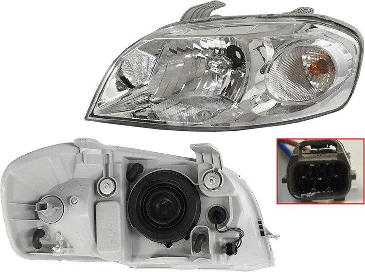 Фара SAT ST-235-1104L-EM Chevrolet Aveo 05-11, Daewoo Gentra 05-11 слева, С электрокорректором, 4D SED