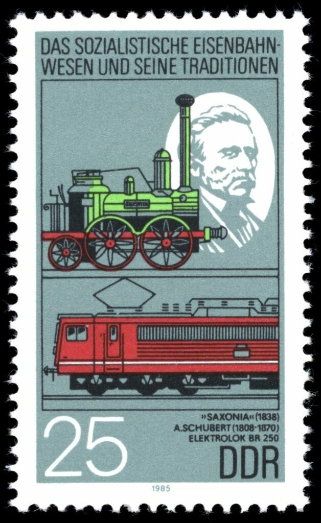 (1985-057) Марка Германия (ГДР) "Локомотивы" ЖД Германии III гашеная