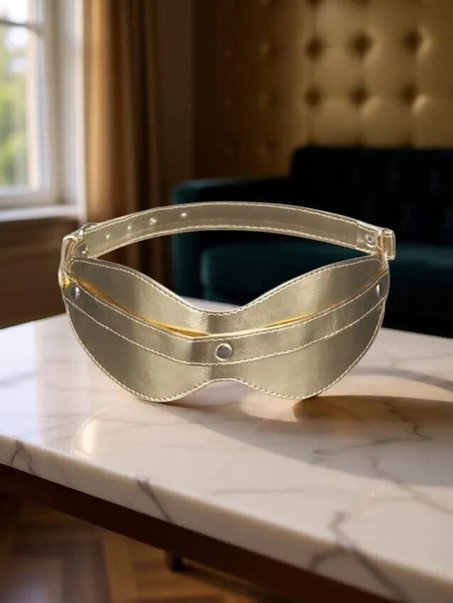 Сексуальная маска Sitabella 5015, из искусственной кожи, золотистая