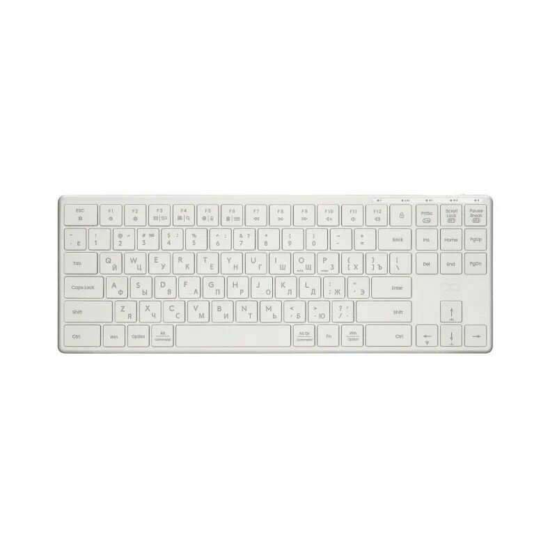 XG Клавиатура беспроводная xGhost Blade TKL, ножничные переключатели, алюминиевый корпус, Русская раскладка, белый, серый металлик