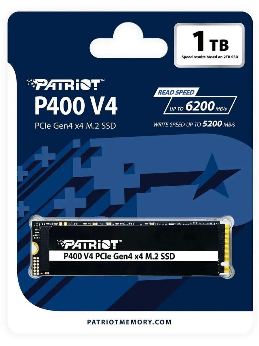 Patriot Memory 1 ТБ Внутренний SSD-диск P400 V4 M.2 PCI-E 4.0, M.2, PCI-E 4.0 (P400VP1TBM28H)
