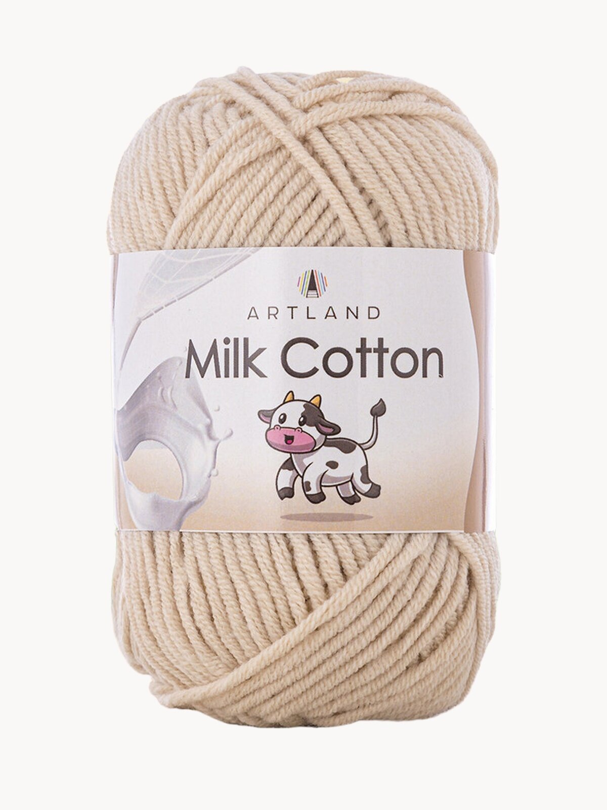 Пряжа для вязания Milk Cotton 5 мотков, цвет 42 светло-бежевый / Пряжа Милк коттон 5 мотков