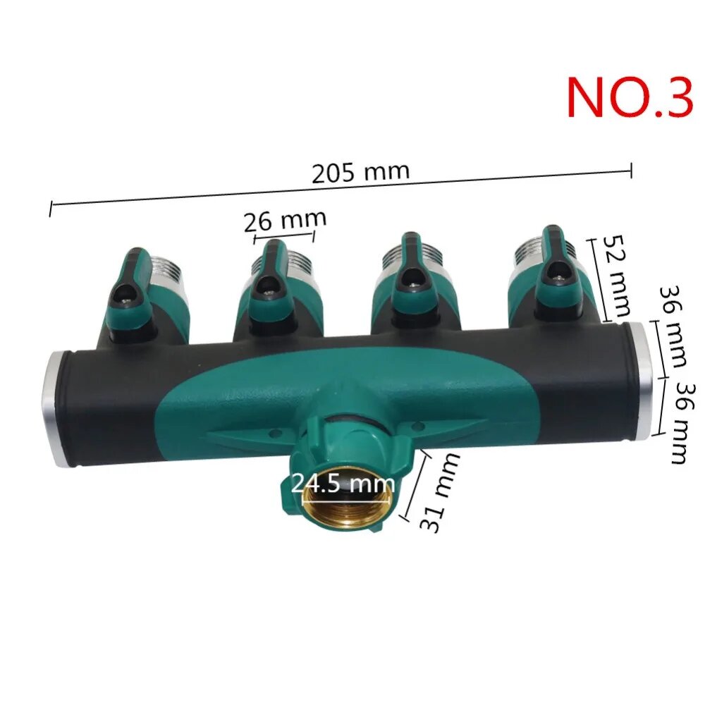 1 шт, высококачественный металлический 3/4 дюйма, 2/4-ходовой садовый шланговый разветвитель, садовый кран, Y-образный разъем для полива, распределитель для уличного крана