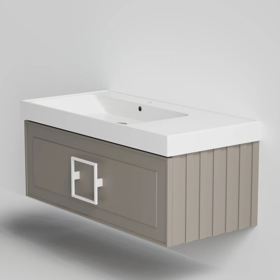 Тумба под раковину La Fenice Cubo FNC-01-CUB-C-100 97,6 см, подвесная, бежевый матовый