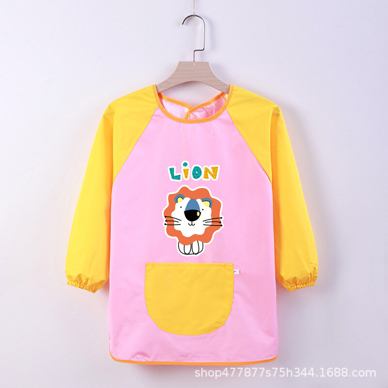 Комбинезон для рисования "Лев", непромокаемый, размер XXL, розовый с желтым