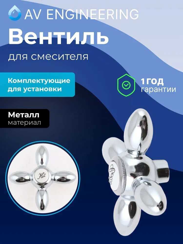 Маховик для вентильного смесителя, серия 9 "HOT" (Маховик "Горячая вода") (NNSP-0009H)