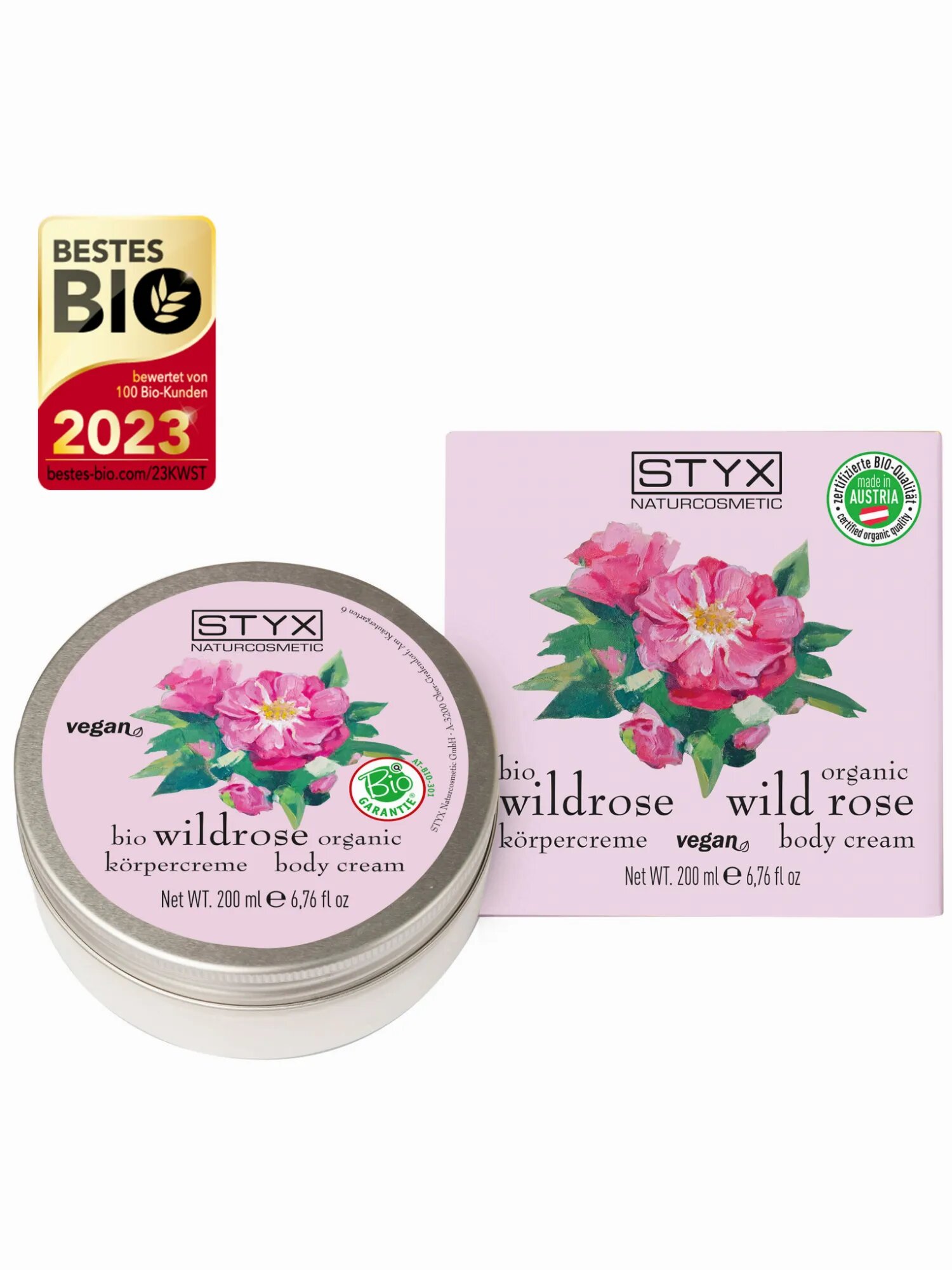 Крем для тела "Дикая роза" Styx, для всех типов кожи, 200 мл