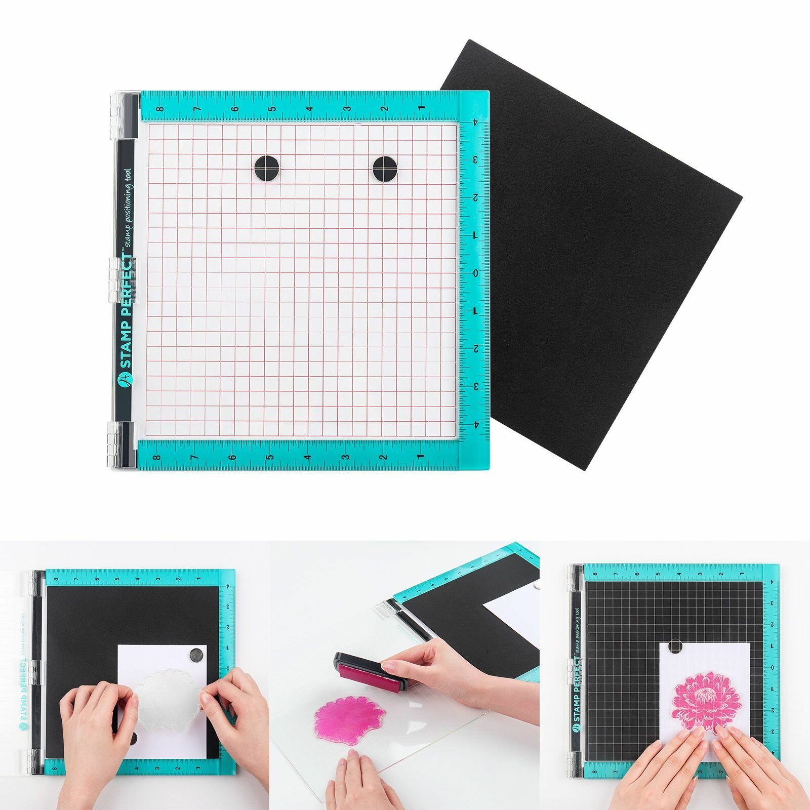 Акриловый блок для штамповки 10х10 дюймов с магнитами и поролоновой прокладкой, площадка для точного позиционирования при тиснении, скрапбукинг и handmade открытки