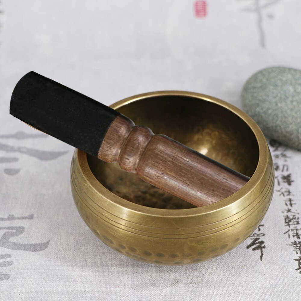 Тибетская буддийская поющая чаша, музыкальный инструмент для медитации с йогой и тростью, украшение для дома