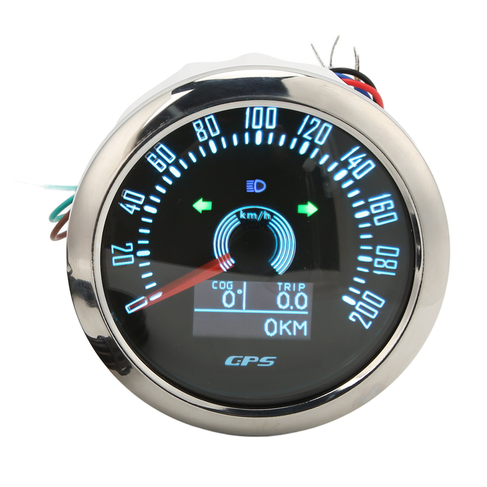 GPS спидометр 85 мм с поворотниками, регульная подсветка 7 цветов, для автомобилей, лодок и техники, диапазон 0-200 км/ч