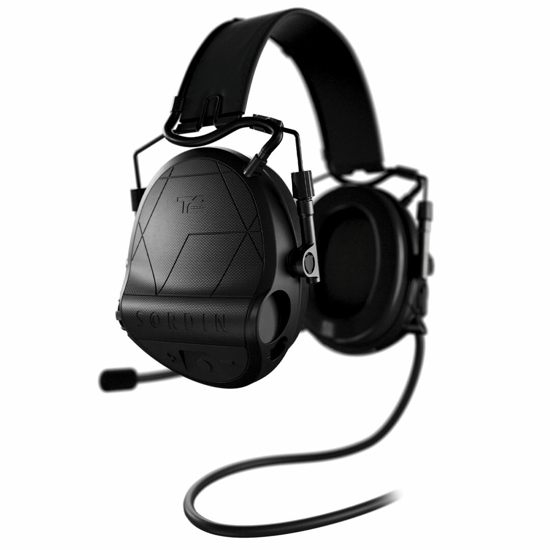 Тактические активные наушники для стрельбы Sordin MSA Supreme T2, SNR 29dB, оголовье кожа, чёрные