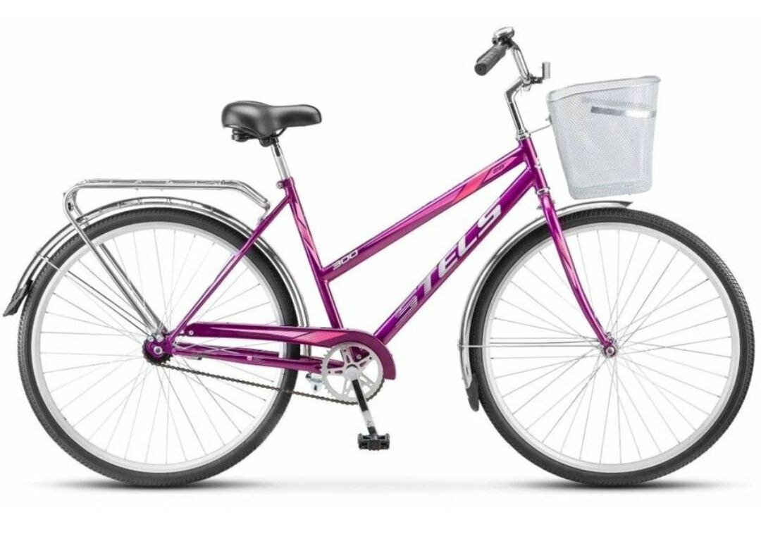 Велосипед 28" STELS Legenda 300 С рама 19", пурпурный, на рост 165-195см, городской классический дорожный, мужской женский корзинка И насос в комплекте