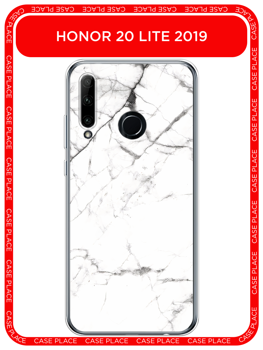 Чехол на Honor 20 Lite 2019 / Хонор 20 Лайт с принтом Светлый мрамор