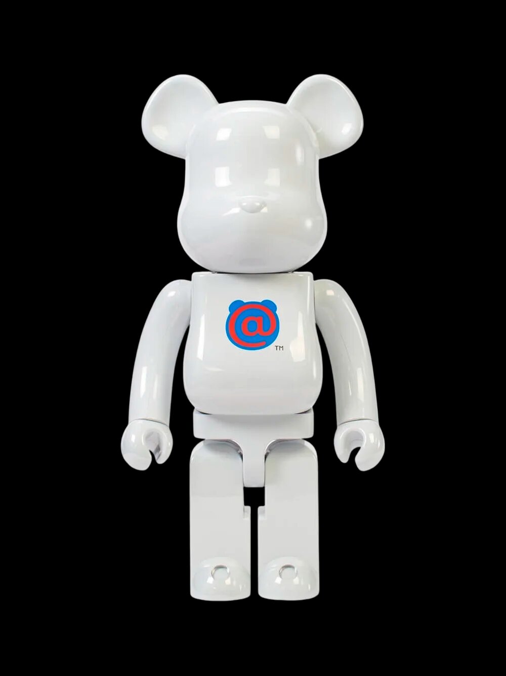 Коллекционная оригинальная фигура Bearbrick Logo1st Model White Chrome / 70 см высота / ABS пластик / Medicom Toy