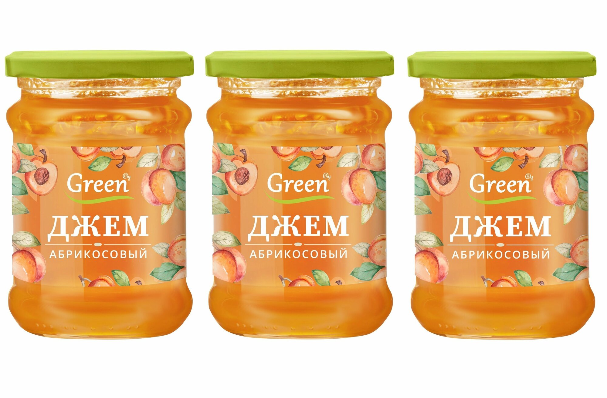 Green Ray джем абрикосовый 3 банки по 310 гр