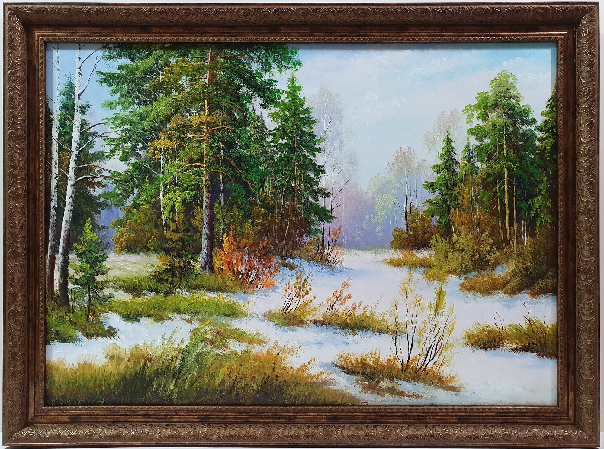 Картина холст-масло Природа, оформлено в рамку 80х60см. Арт: 20230419_192503