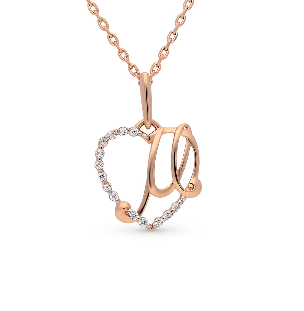 Подвеска, комбинированное золото, 585 проба, фианит