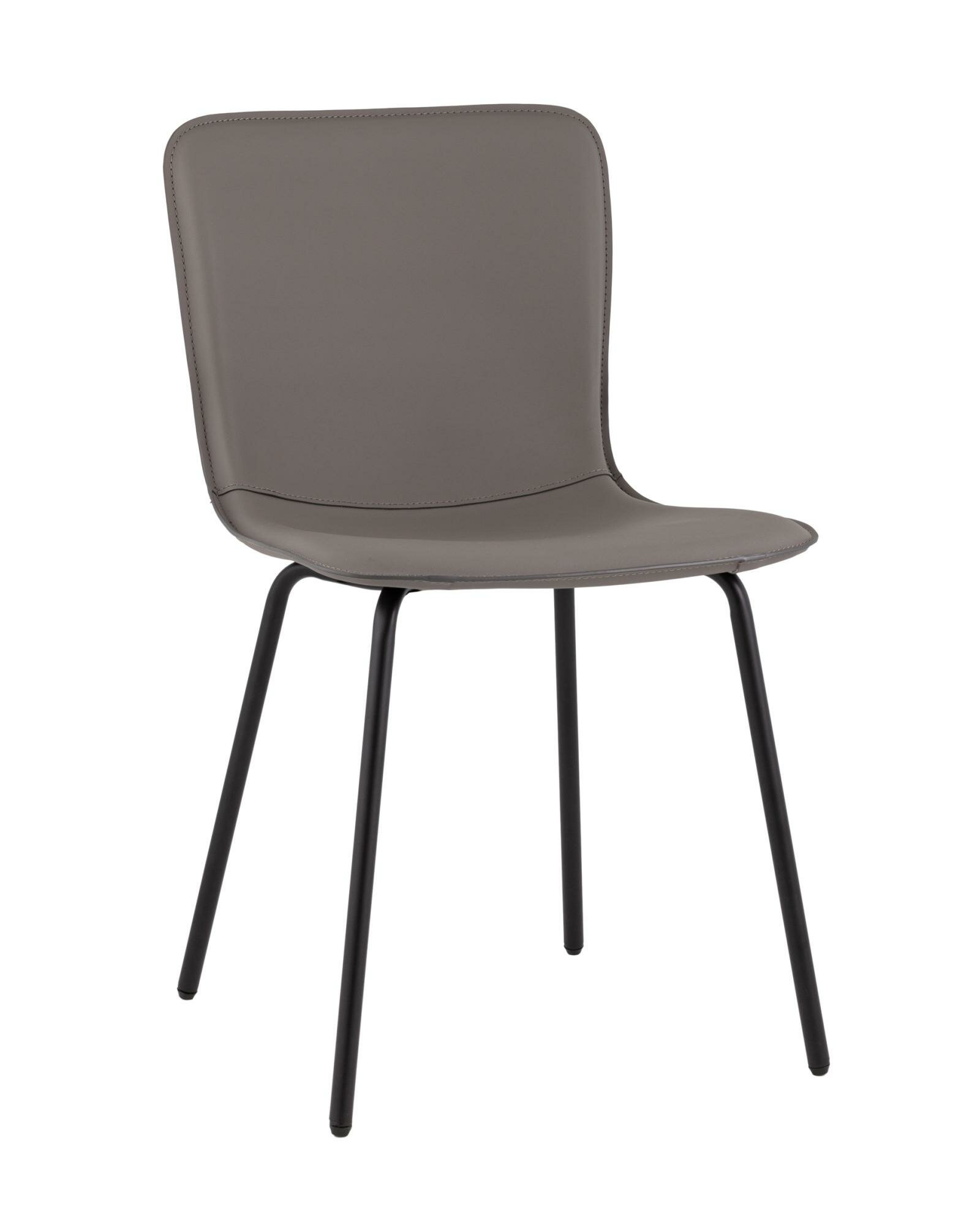 Стул Pluto STOOL GROUP серый, металл и экокожа, мягкое сиденье, без подлокотников