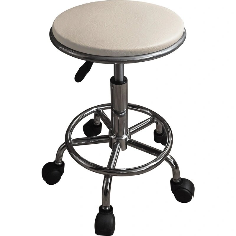 Табурет лабораторный КНР М95-01 хром, искусственная кожа, слоновая кость