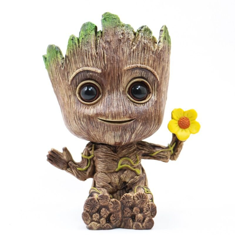 Фигурка малыш грут в виде дерева человек с цветочным горшком и ручкой для детей и взрослых все случаи жизни цветок грут