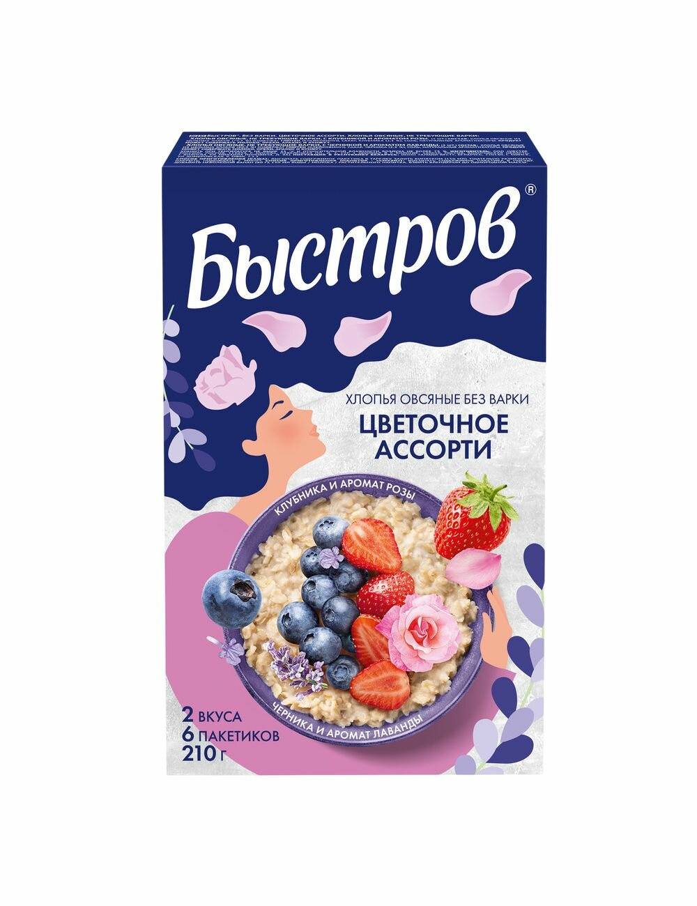 Быстров хлопья овсяные без варки Цветочное Ассорти 210г 1шт