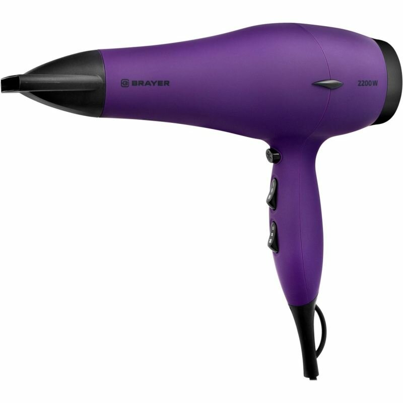 Фен BRAYER BR3007, 2200 Вт, 2 cкорости, 3 температуры, узкий конц, холод