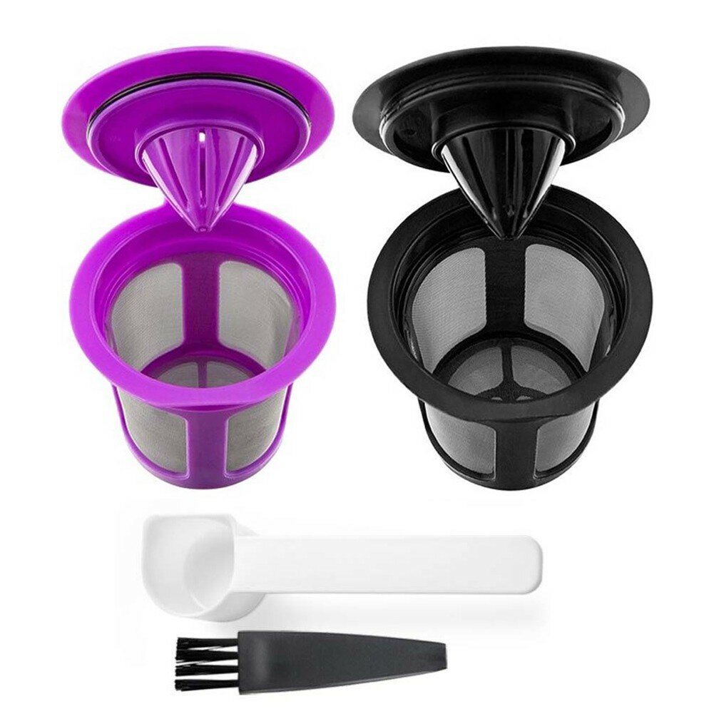 Заменяемые многоразовые K-Cups, совместимые с кофеварками Keurig 2.0 K200 K250 K300 K350 K400 K450 K460 K500 K550 K560 и моделями 1.0 K40 K45 K60 K70 K75 K145 K150 K155 B30 B40 B44 B60 B70 B140 B145 B200 B3000, из пищевого пластика без BPA с силиконовым