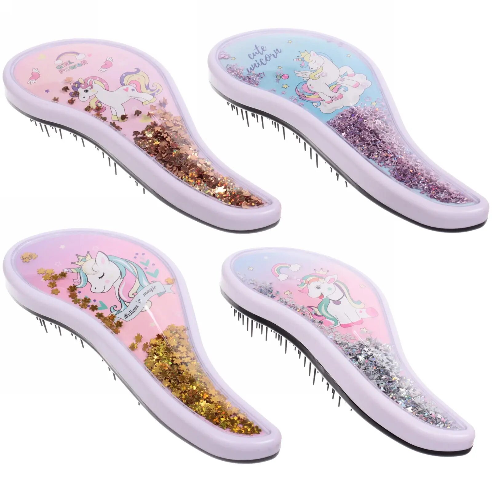 Расческа массажная детская «Prestige - Единорожек Лили», 8х19 см, разноцветный принт, 1 шт.
