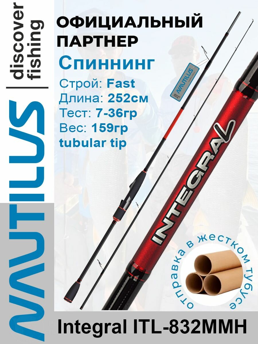 Спиннинг Nautilus Integral ITL-832MMH 252см 7-36гр