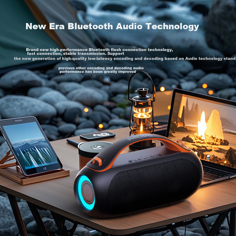 PHILIPS Bluetooth Speaker Outdoor Speaker Subwoofer Waterproof Berlin Sound High Quality Bass White