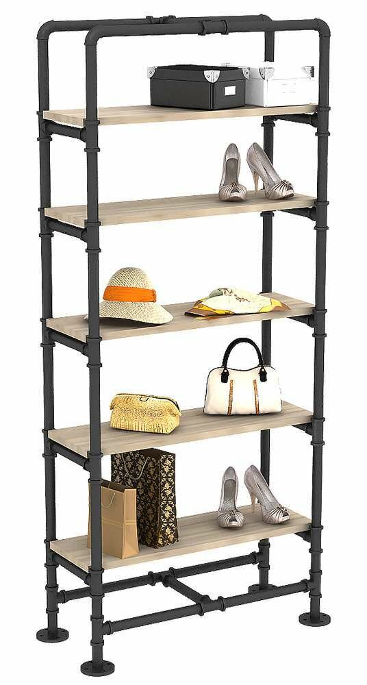 Торговый стенд лофт с пятью полками СТЛ-5П. Производитель товара - компания ТОБ.