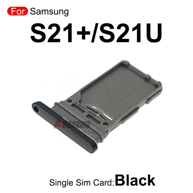 Для Samsung Galaxy S21 Plus с двумя Sim-картами S21 + S21 ультра лоток для одной Sim-карты держатель для MicroSD слот для Nano Запасная часть Single--Black