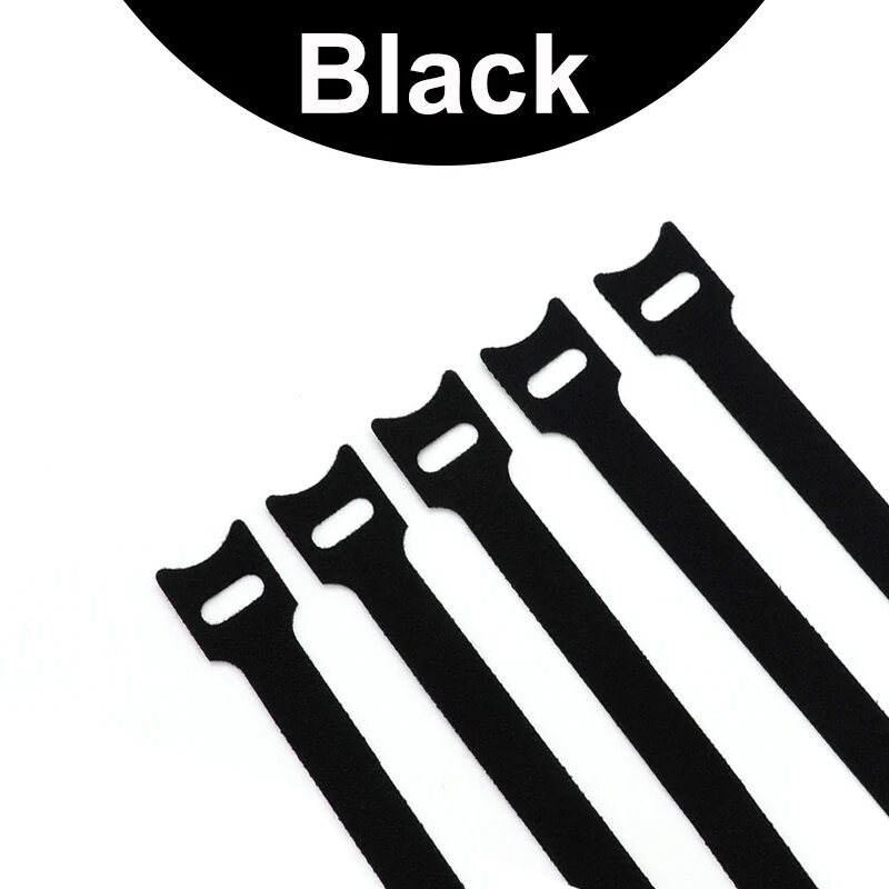 Съемные кабельные стяжки из нейлона 15 20 25 30 см 200mm x 10pcs, Black