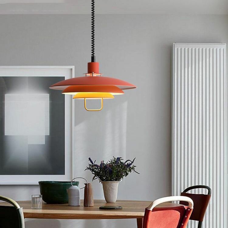 Люстры С Регулируемой Подъемной Конструкцией И Светодиодными Светильниками В Форме Летающего Диска Подходят Для Ресторанов, Баров, Учебных Комнат И Внутреннего Украшения Дома.