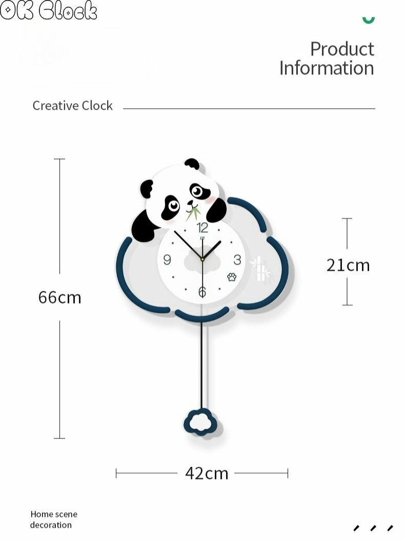 Настенные часы Panda для гостиной, элитные, простые, современные и простые, бесшумные часы.