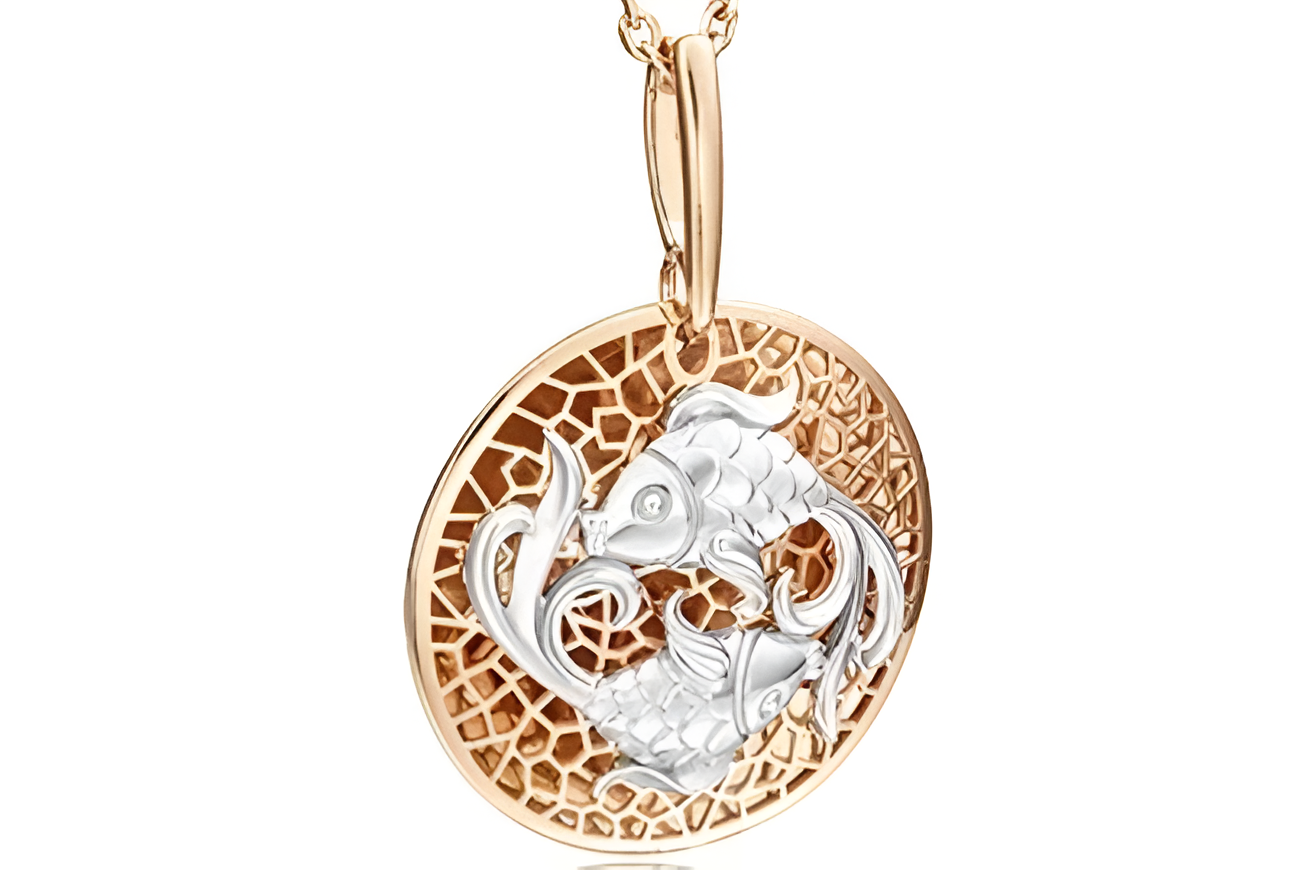 Славянский оберег, подвеска, красное, комбинированное золото, 585 проба, родирование, гравировка